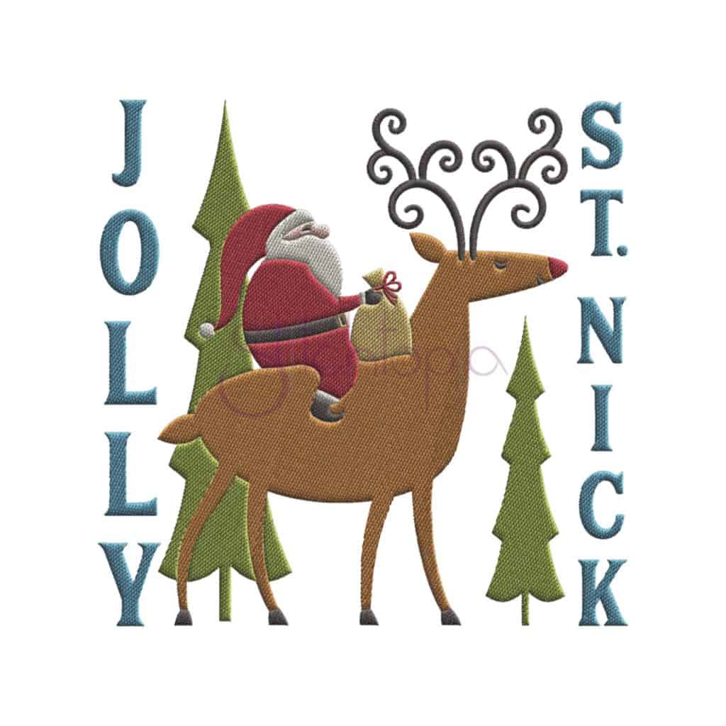 jolly st nick embroidery design | Stitchtopia