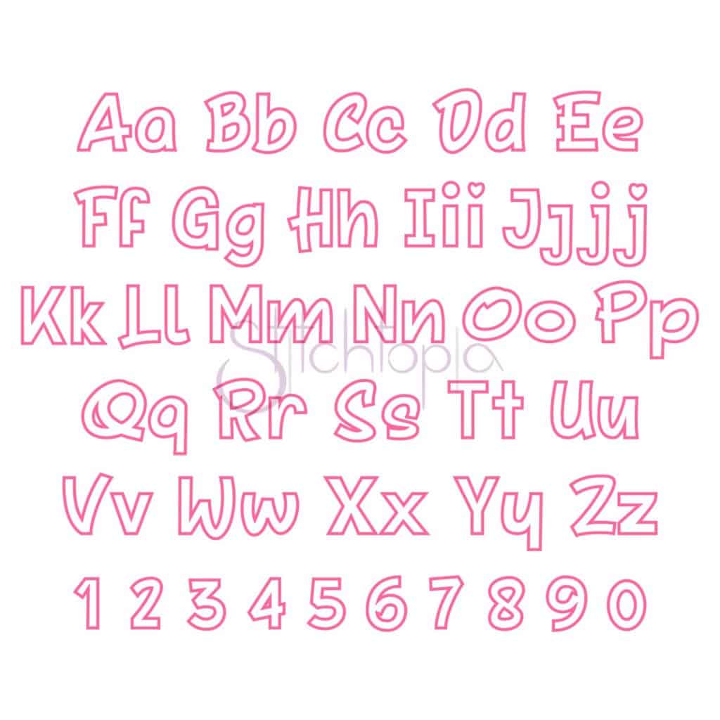 Riley Applique Font - 5" 6" 7" - Stitchtopia