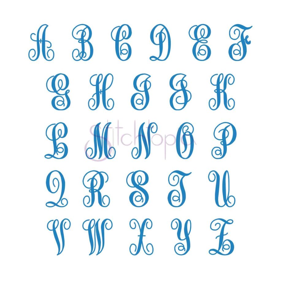 Elegant Embroidery Monogram - 9" 10" 11" 12" 13" 14" - Stitchtopia