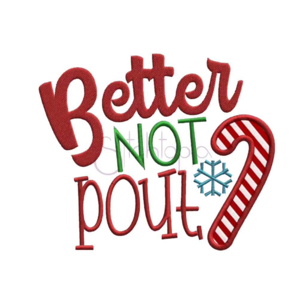 better not pout embroidery design | Stitchtopia