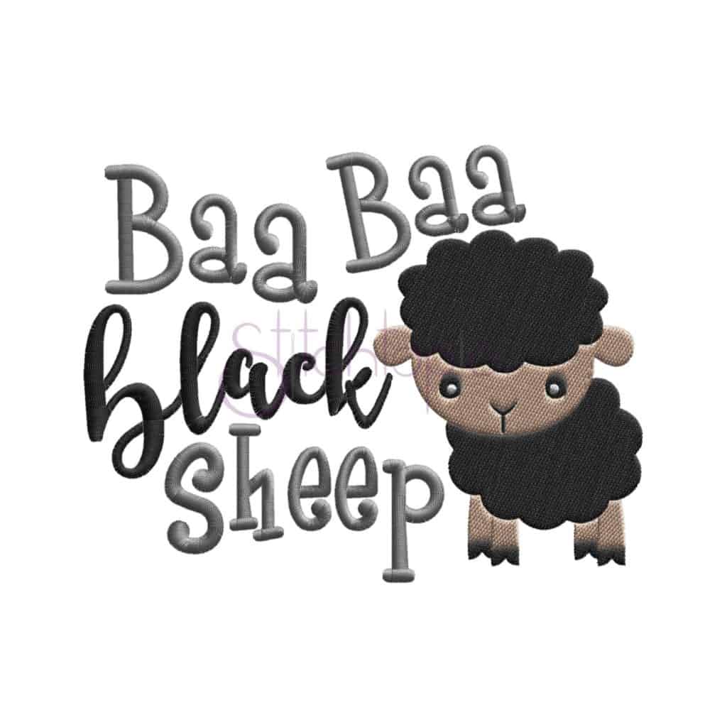 Nursery Rhymes Bah Bah Black Sheep Embroidery Design - Stitchtopia