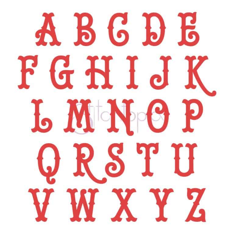 Fishtail Filled Embroidery Monogram - 4" 5" 6" 7" 8" 9" - Stitchtopia