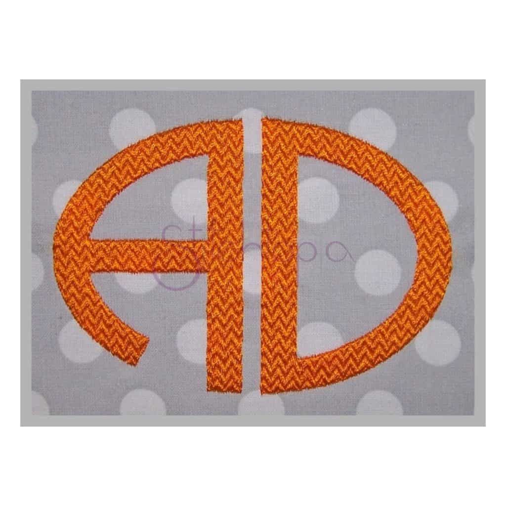 Oval 2-Letter Monogram Font - Large - 4 Sizes - Stitchtopia