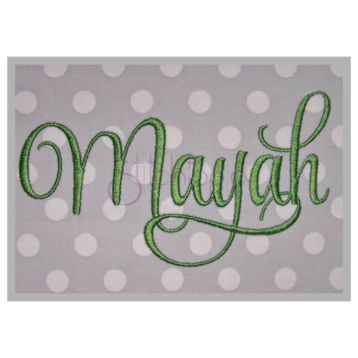Mayah Embroidery Font #3 - .5" 1" 1.5" 2" 2.5" 3" - Stitchtopia