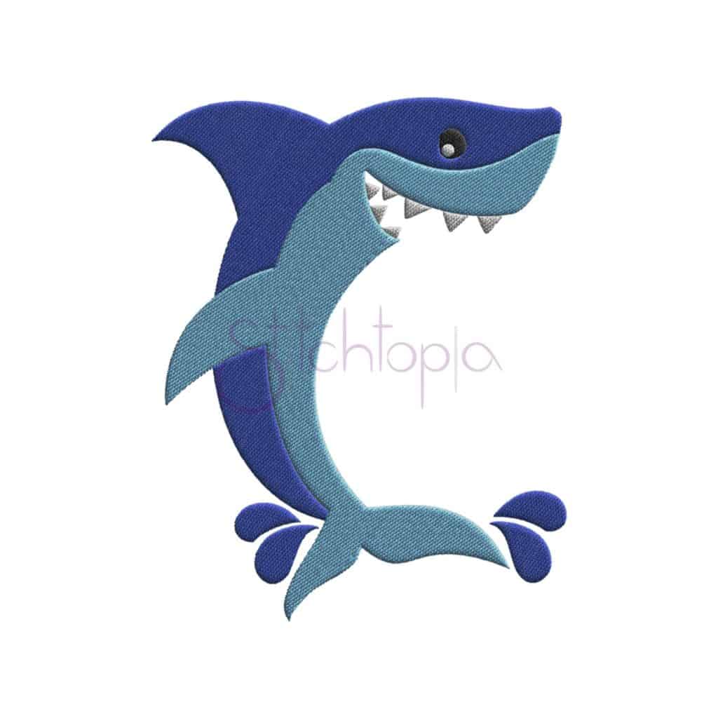 Shark Embroidery Design - Stitchtopia