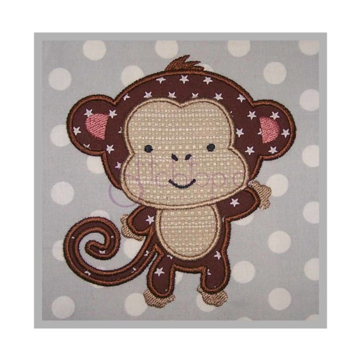 Baby Animals - Monkey Applique Design - Stitchtopia