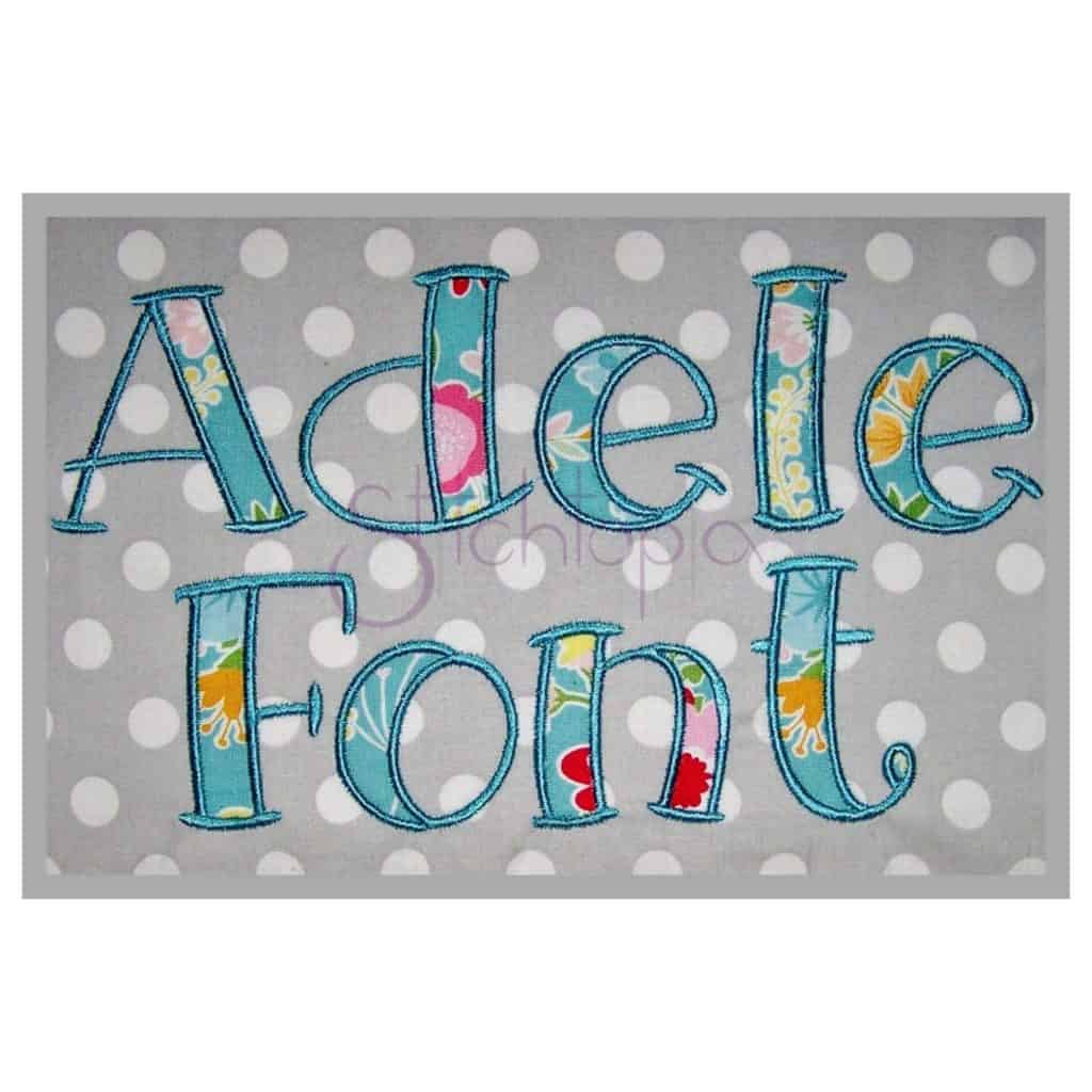 Adele Applique Font - 2.5" 3" 3.5" 4" - Stitchtopia