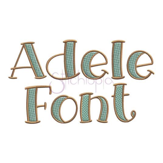 Adele Filled Embroidery Font - 1" 1.5" 2" 2.5" 3" - Stitchtopia