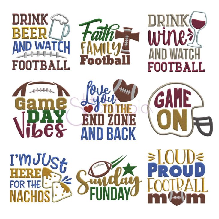 Football Embroidery Design Set - Stitchtopia