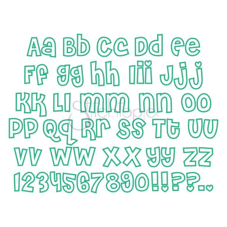 Finn Applique Font - 2" 3" 4" - Stitchtopia