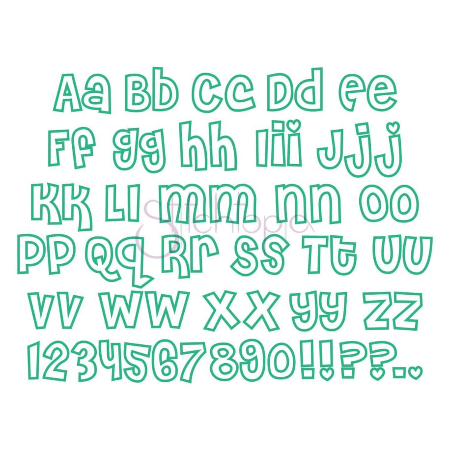 Finn Applique Font - 2" 3" 4" - Stitchtopia