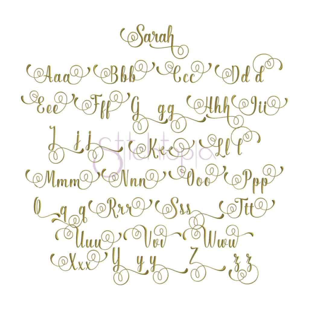 Script Embroidery Font Bundle - 10 Fonts - Stitchtopia