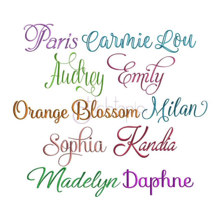 Script Embroidery Font Bundle #2 - 10 Fonts - Stitchtopia