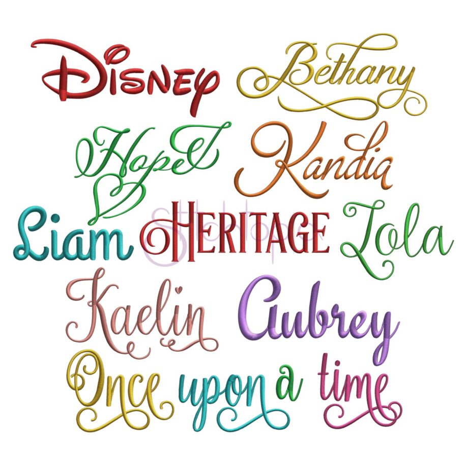 Script Embroidery Font Bundle #4 - 10 Fonts - Stitchtopia