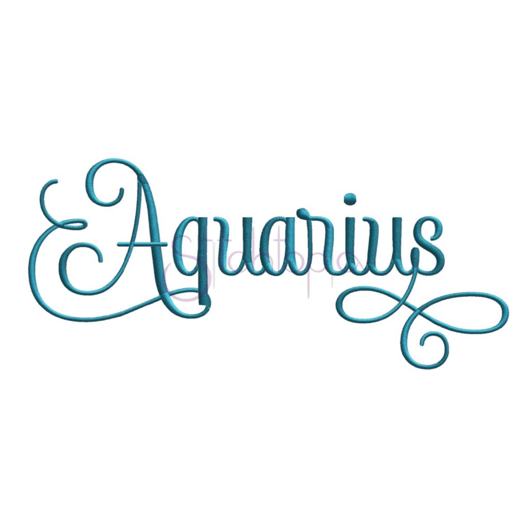 Zodiac Embroidery Design - Aquarius - Stitchtopia