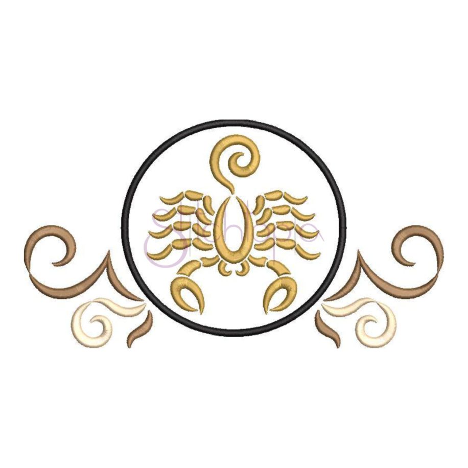 Zodiac Symbol Embroidery Design - Scorpio - Stitchtopia