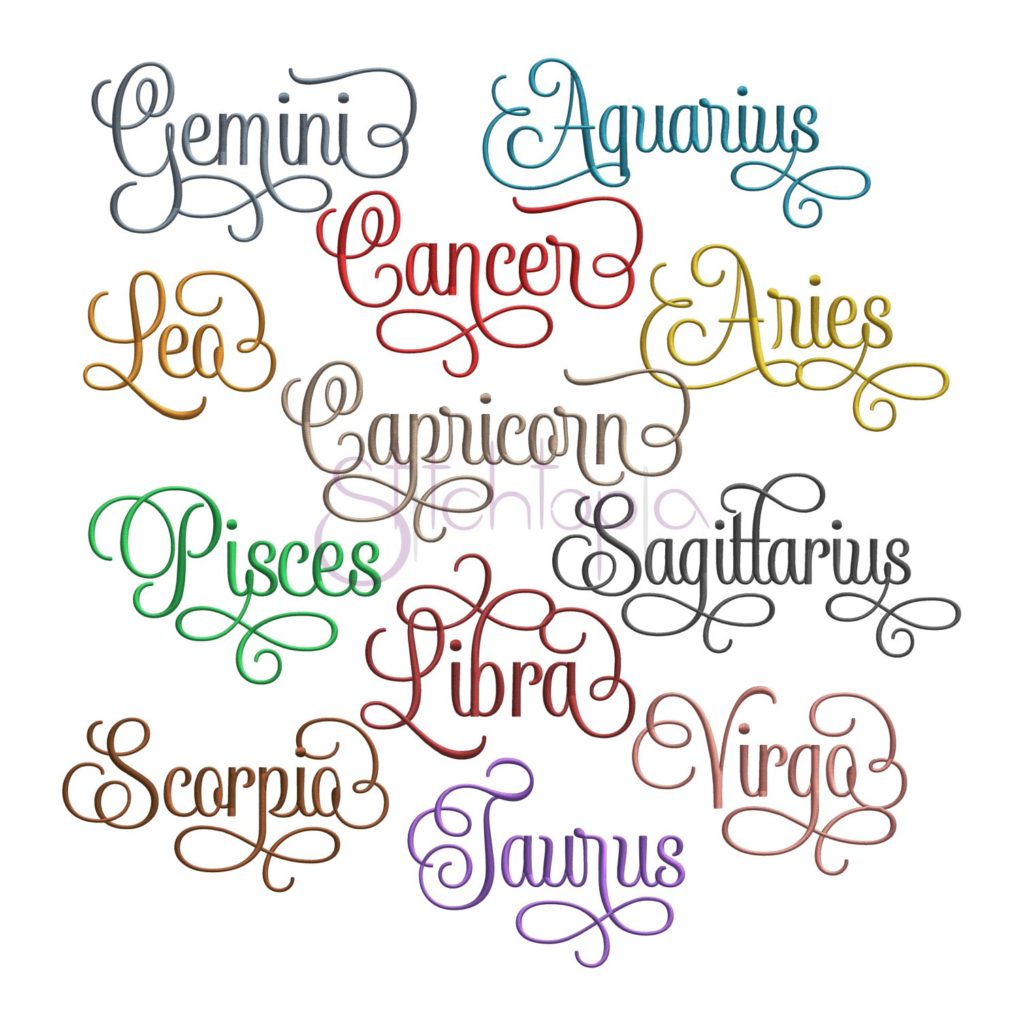 Zodiac Embroidery Design Set - Stitchtopia