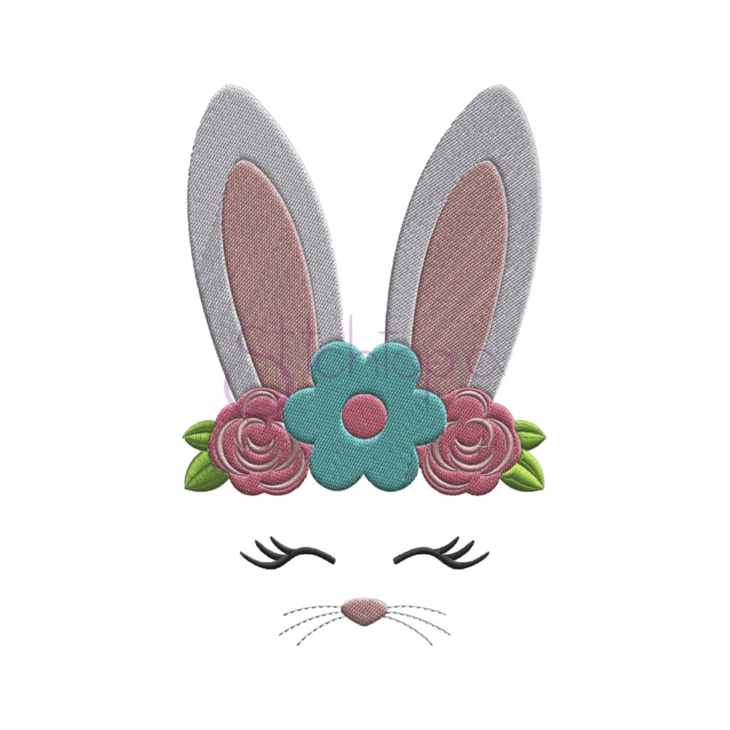 Bunny Face Embroidery Design - Stitchtopia