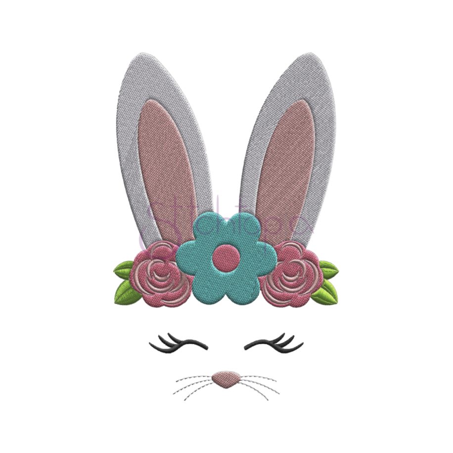 Bunny Face Embroidery Design - Stitchtopia