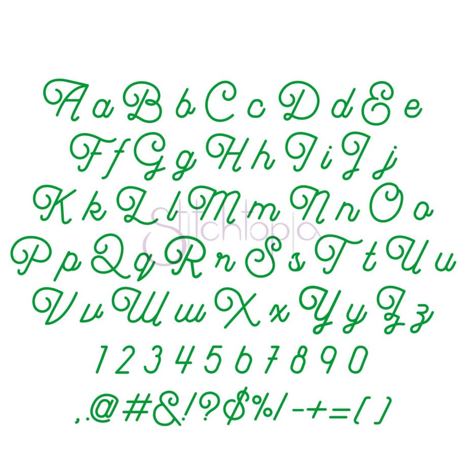 Emma Embroidery Font - 1" 1.25" 1.5" 2" 2.5" - Stitchtopia