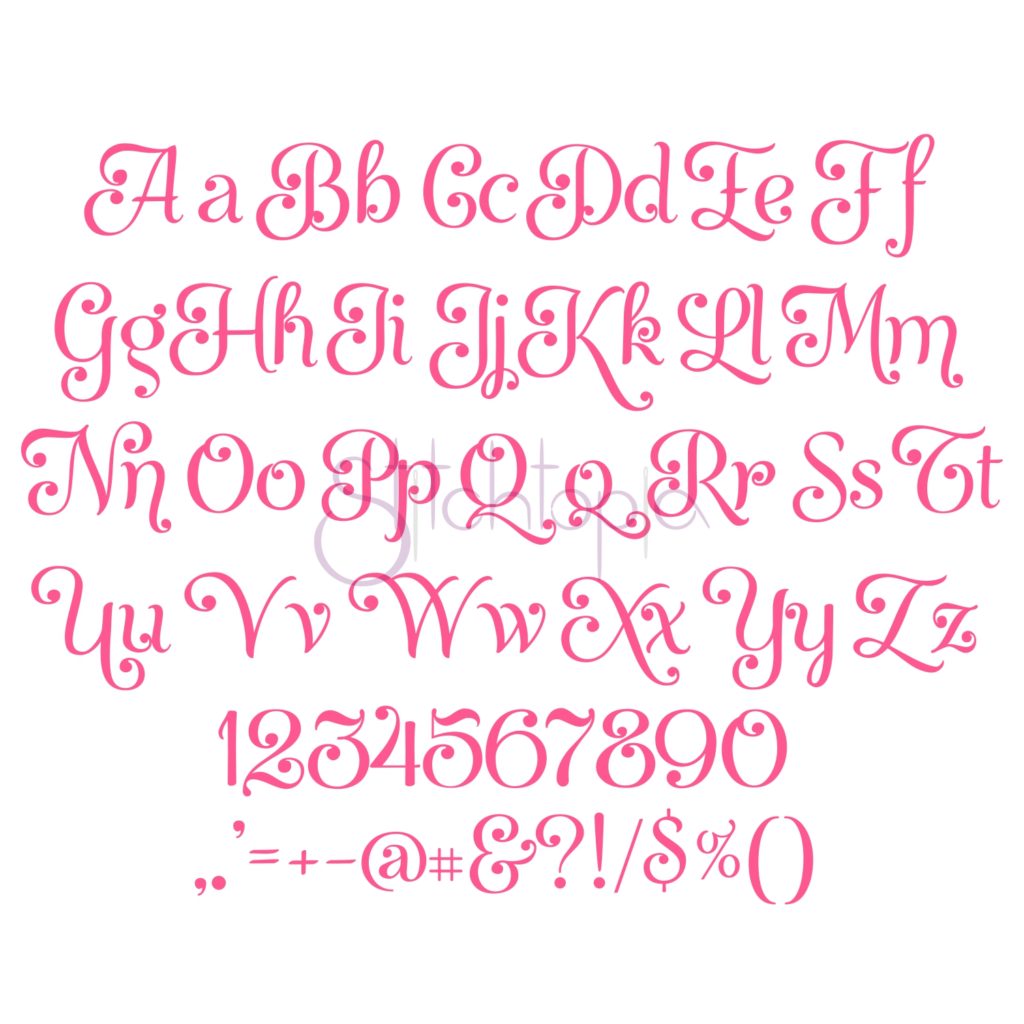 Fairy Tale Embroidery Font - 1" 1.25" 1.5" 2" 2.5" - Stitchtopia