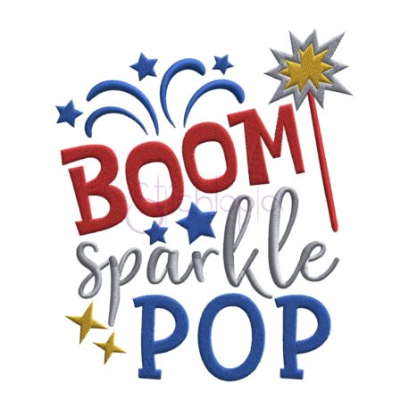 Boom Sparkle Pop Embroidery Design - Stitchtopia