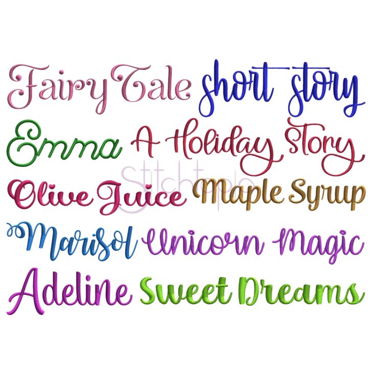 Script Embroidery Font Bundle #5 - 10 Fonts - Stitchtopia