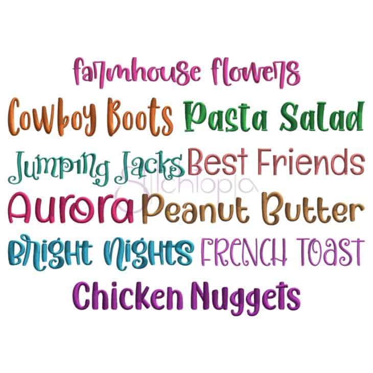 Kid Embroidery Font Bundle #2 - 10 Fonts - Stitchtopia