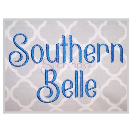 Southern Belle Embroidery Font .75" 1" 1.25" 1.5" 2" - Stitchtopia