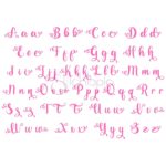 Pink Peonies Embroidery Font 1" 1.25" 1.5" 2" 2.5" - Stitchtopia