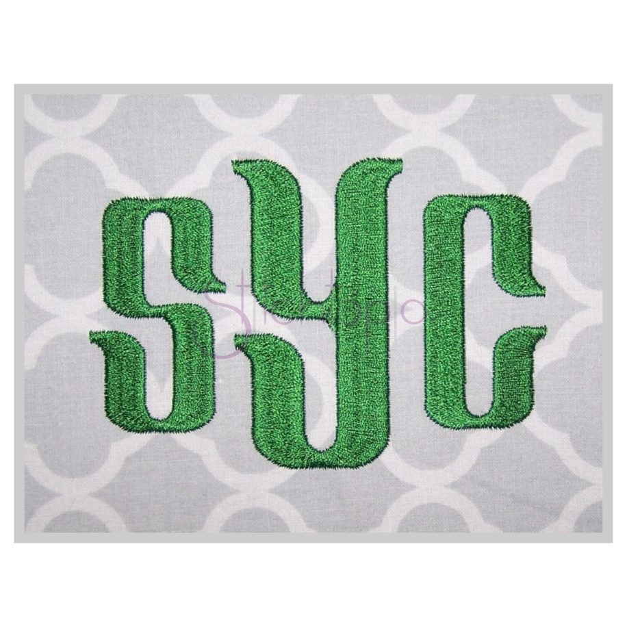 Sycamore Monogram Font 1" 1.25" 1.5" 2" 2.5" 3" 3.5" - Stitchtopia