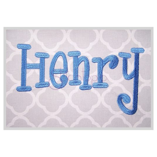 Henry Embroidery Font 3.5" 4" 5" 6" 7" - Stitchtopia