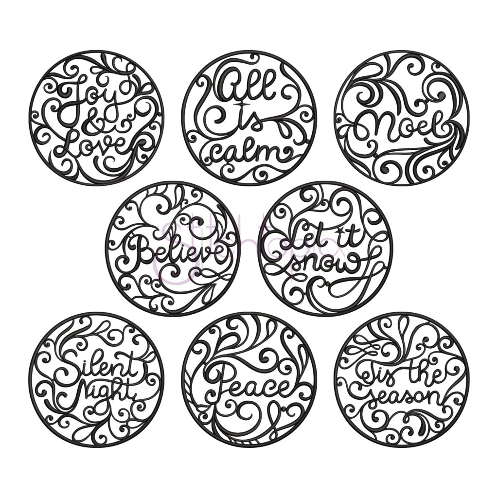 Christmas Round Embroidery Design Set - Stitchtopia