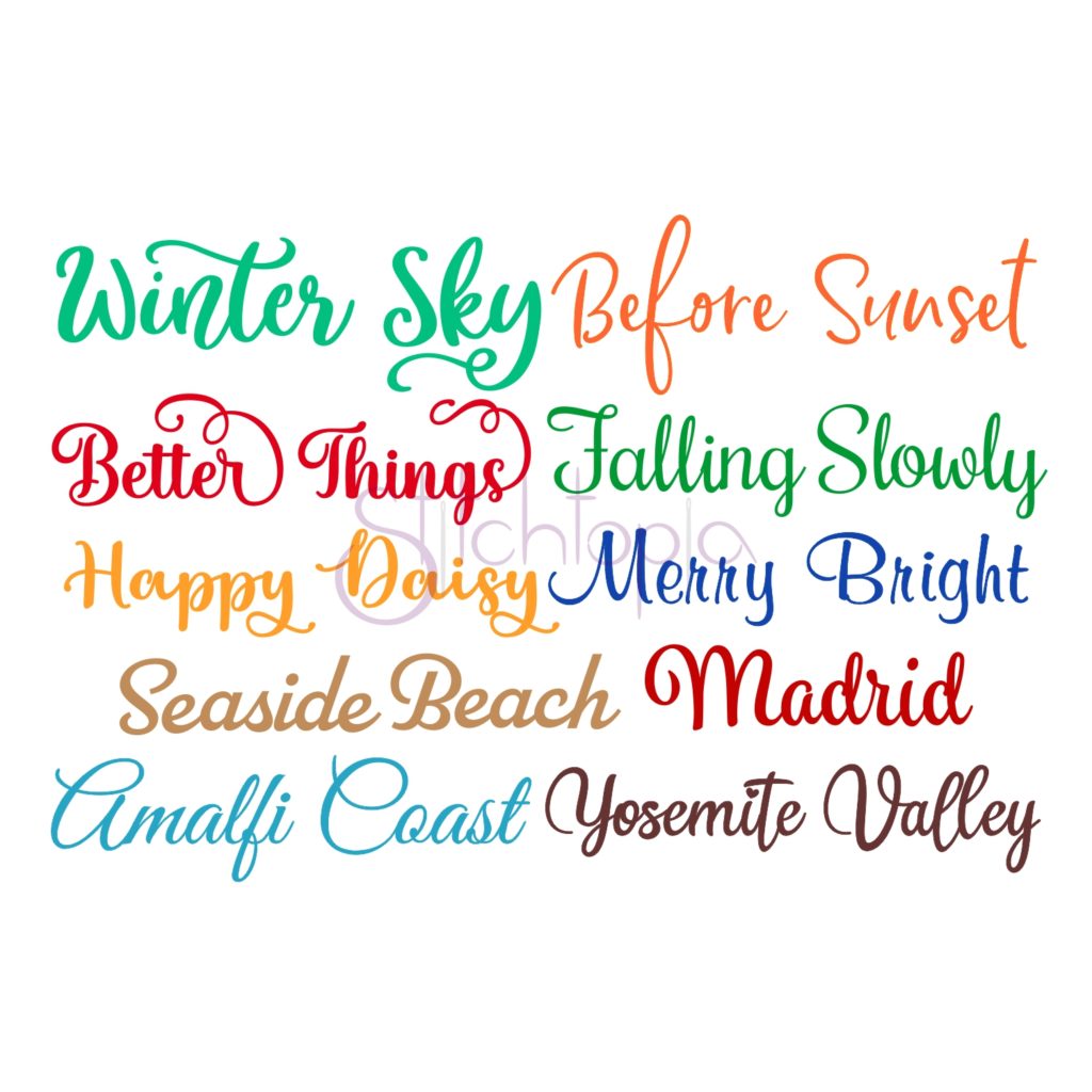 Script Embroidery Font Bundle #13 - 10 Fonts - Stitchtopia