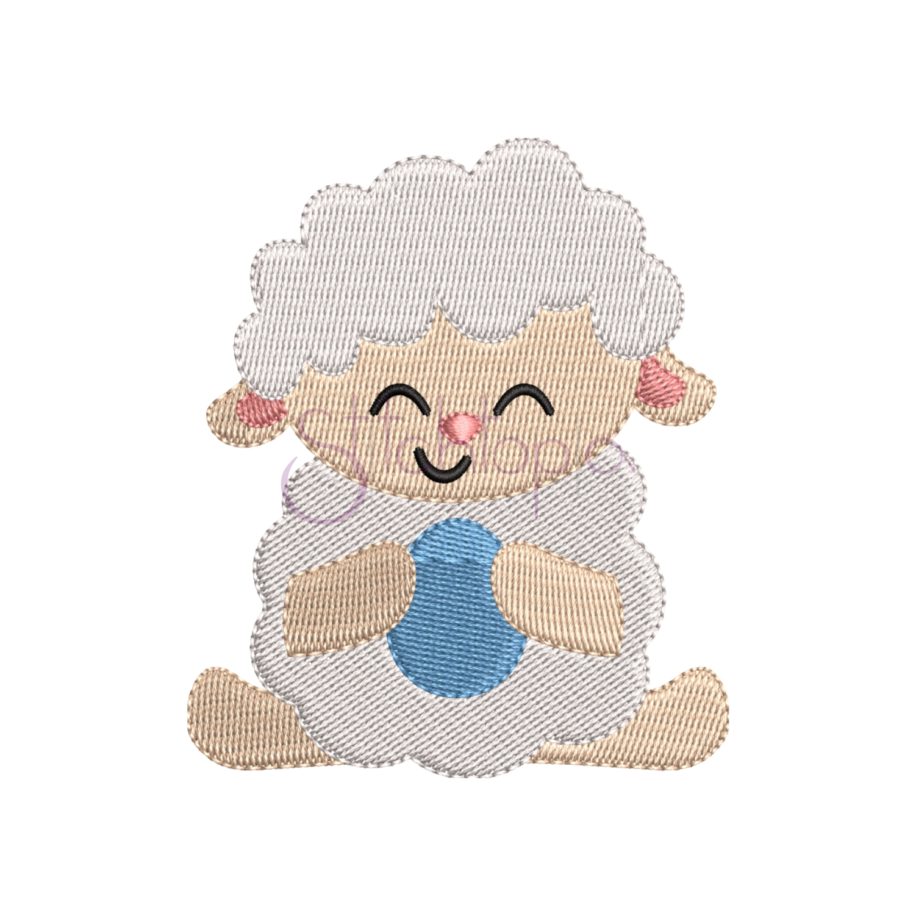 Lamb With Egg Embroidery Design - Stitchtopia