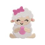 Lamb With Egg & Bow Embroidery Design - Stitchtopia