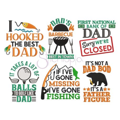 Dad Embroidery Design Set - Stitchtopia