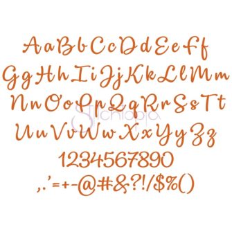 Sweet Potato Embroidery Font 3" 3.5" 4" 5" 6" - Stitchtopia