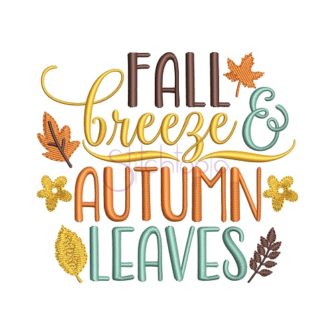 Fall Breeze & Autumn Leaves Embroidery Design - Stitchtopia