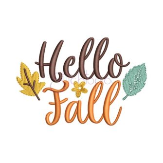 Hello Fall Embroidery Design #2 - Stitchtopia