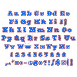 Sports 2 Color Embroidery Font 1" 1.25" 1.5" 2" 2.5" - Stitchtopia