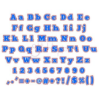 Sports 2 Color Embroidery Font 1" 1.25" 1.5" 2" 2.5" - Stitchtopia