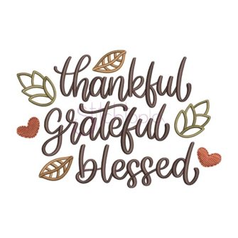 Grateful Thankful Blessed Embroidery Design #2 - Stitchtopia