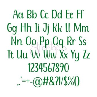 Sticky Rice Embroidery Font .75" 1" 1.25" 1.5" 2" - Stitchtopia