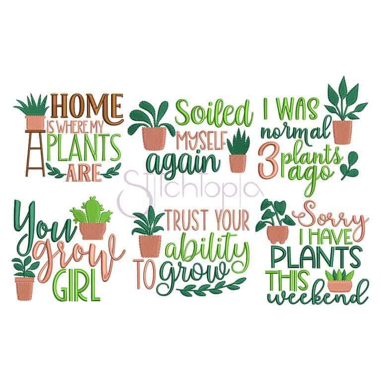 Plant Embroidery Design Set - Stitchtopia