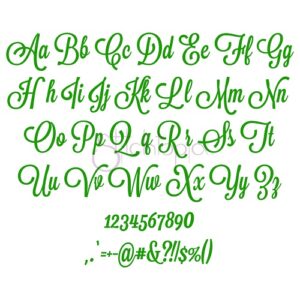 Hello Gorgeous Embroidery Font 1" 1.25" 1.5" 2" 2.5" - Stitchtopia