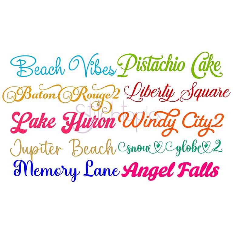 Script Embroidery Font Bundle #18 - 10 Fonts - Stitchtopia