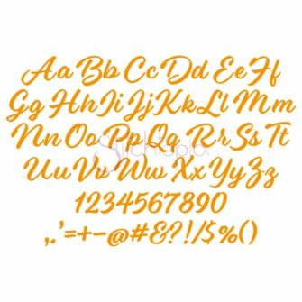 Yellow Ribbon Embroidery Font 2.5" 3" 3.5" 4" 5" - Stitchtopia