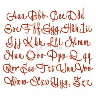 Dancing Queen #2 Embroidery Font .75" 1" 1.25" 1.5" 2" - Stitchtopia