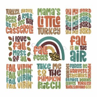Fall Thanksgiving Embroidery Design Bundle - Stitchtopia